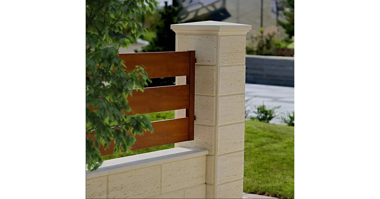 TraverStone Kerítés -Block Zsalukő, white, starstone (20x20 cm)